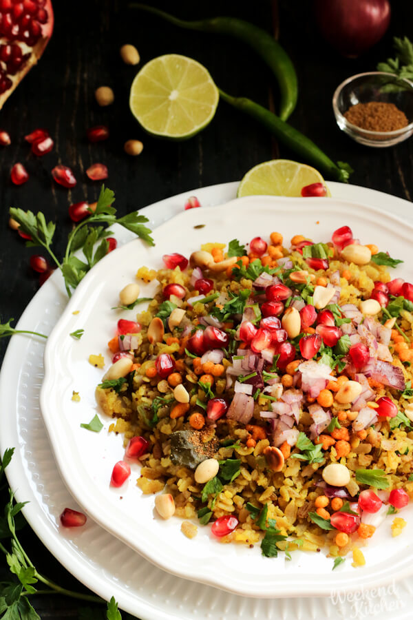 Indori Poha | Steamed red rice poha | My Weekend Kitchen